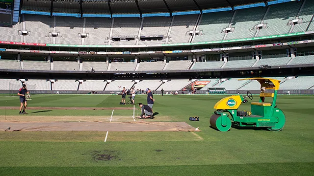 Cricket Stadium With Players TRI Services Cricket Championship At